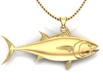 Gold Tuna Pendant - Etsy