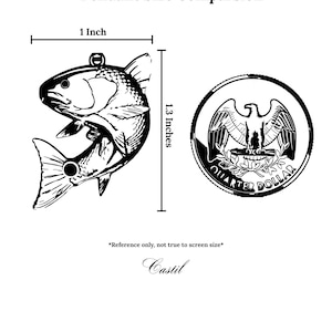 14k Gold Vermeil Redfish V.2 Necklace, Redfish in Action Charm, Red ...