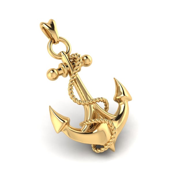 Gold Anchor Pendant (You'll Love) - Etsy