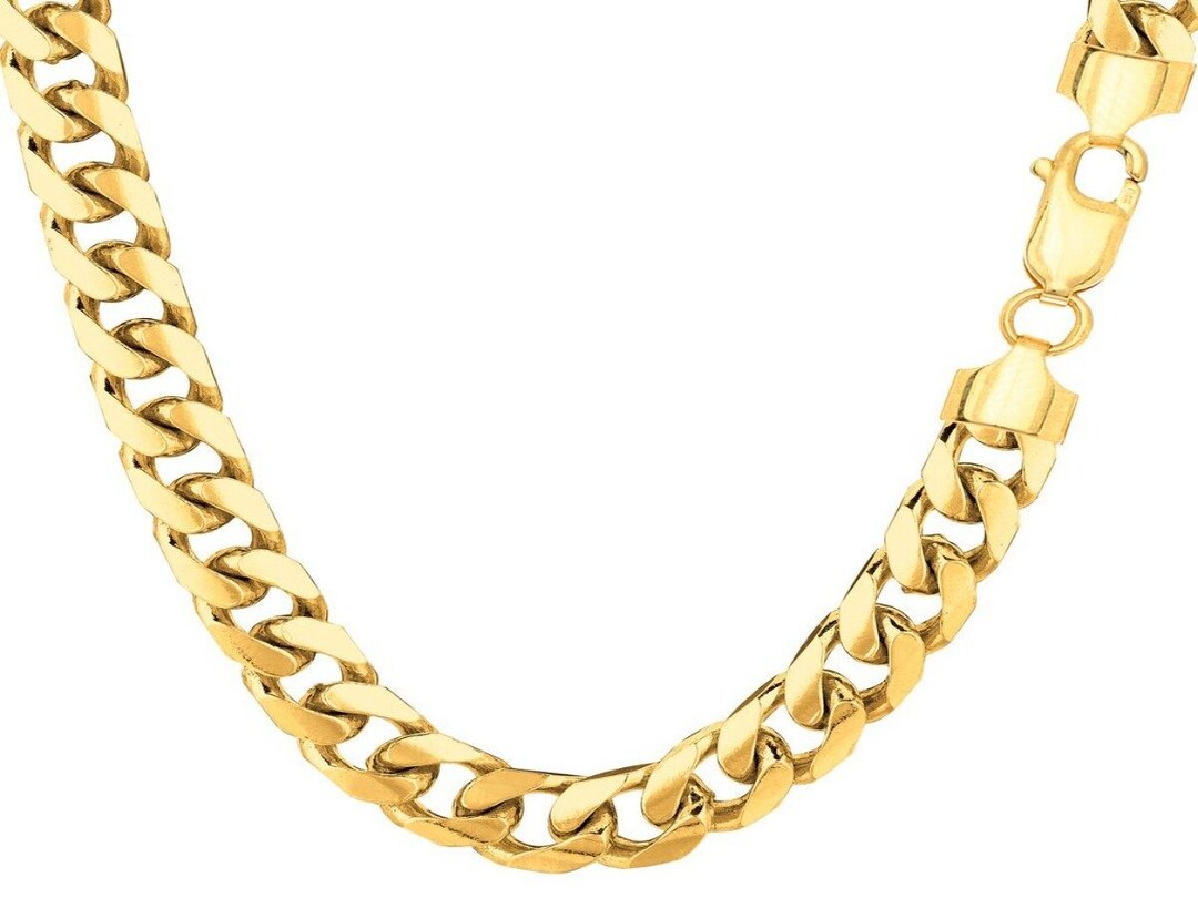 Gold Miami Cuban Necklace Chain for Pendants and Charms, Chains for Men ...