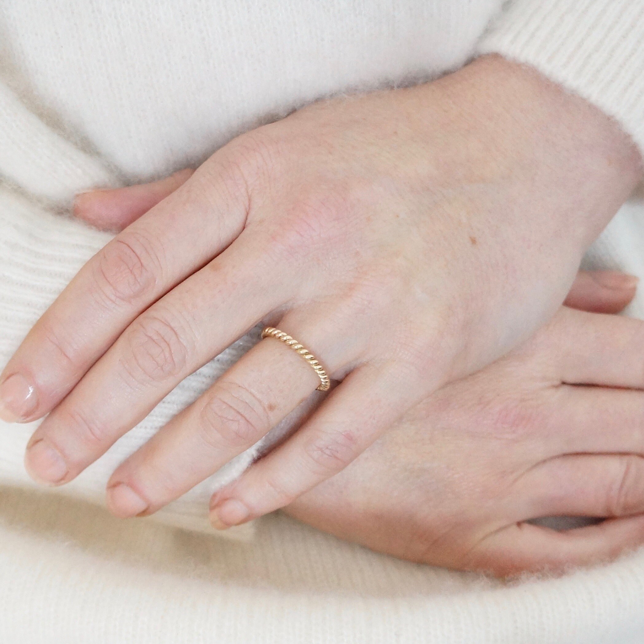 Handmade Twisted Rope Ring In 14k Yellow Gold 2 mm Wedding | Etsy
