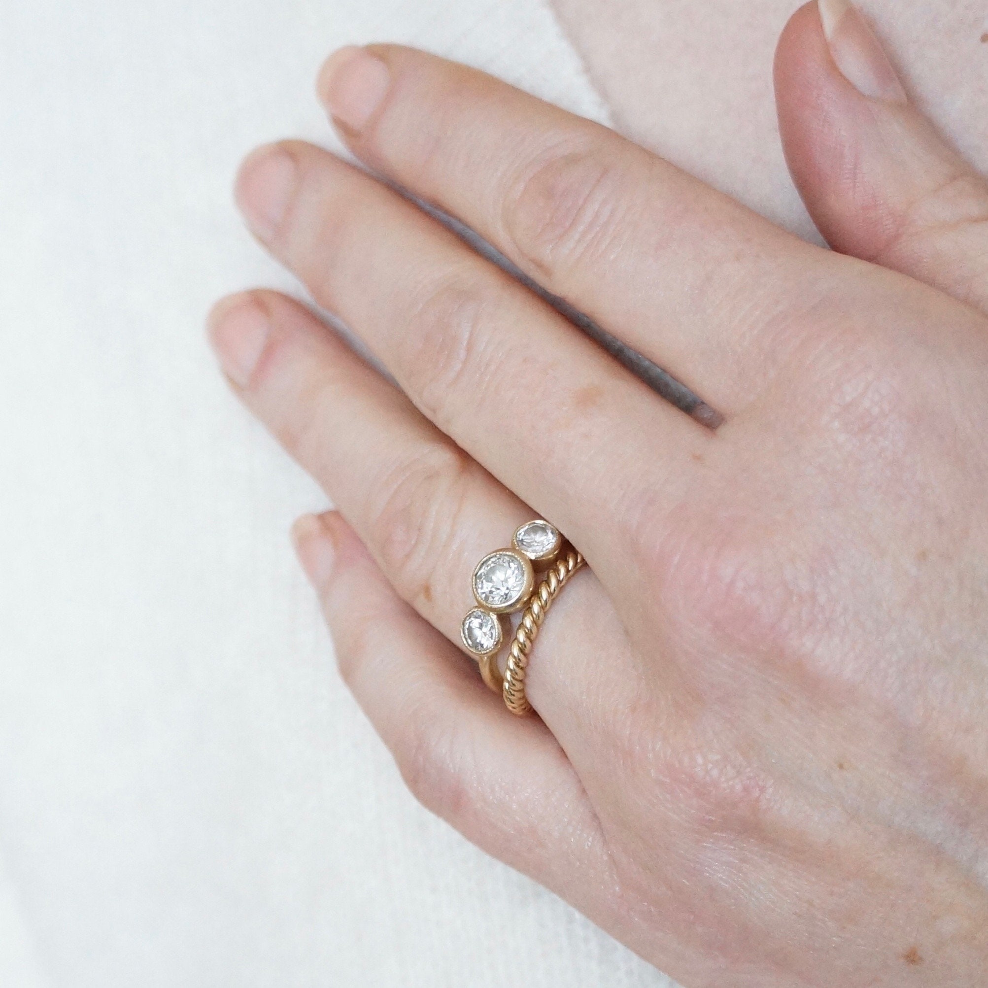 Handmade Twisted Rope Ring In 14k Yellow Gold 2 mm Wedding | Etsy