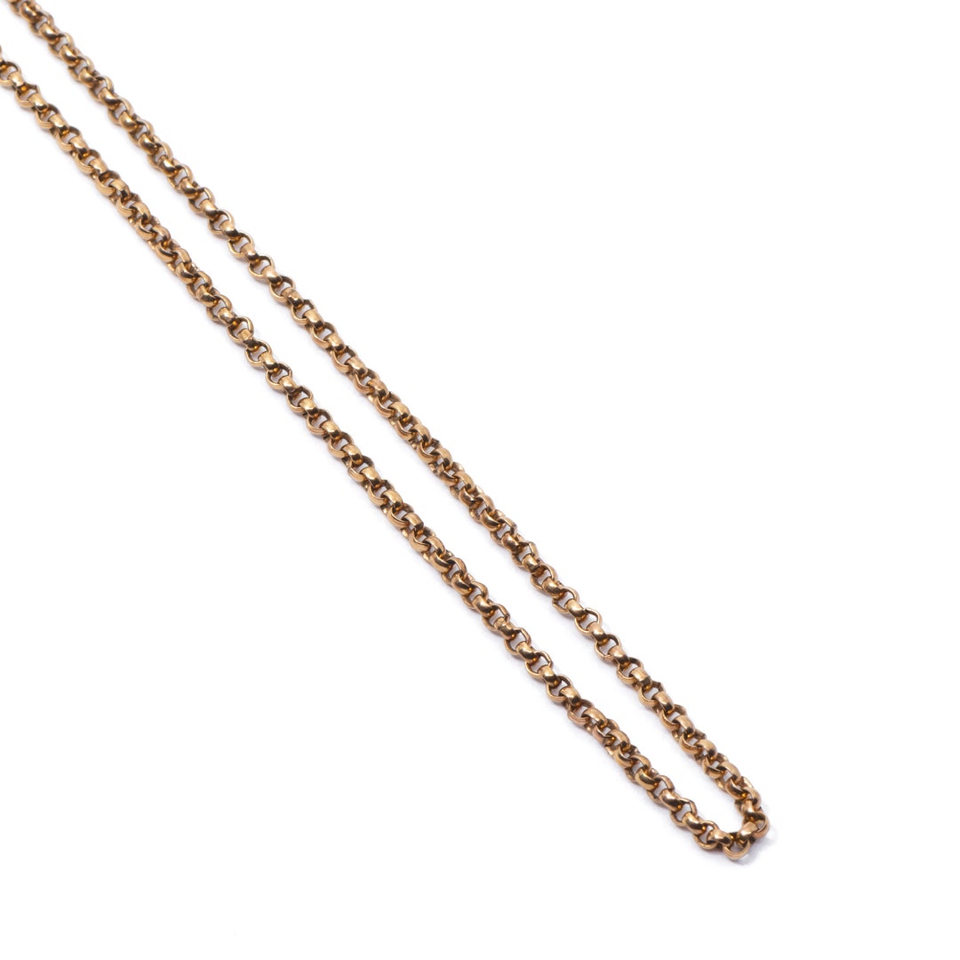 Vintage Chain, Rolo Chain, Vintage 9k Yellow Gold Chain, Long Chain ...