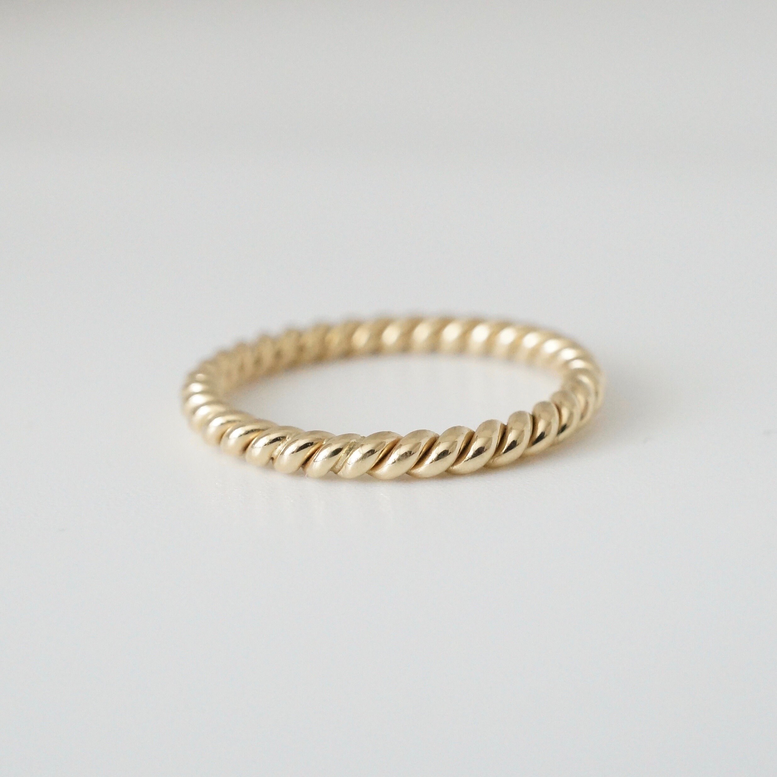 Handmade Twisted Rope Ring In 14k Yellow Gold 2 mm Wedding | Etsy