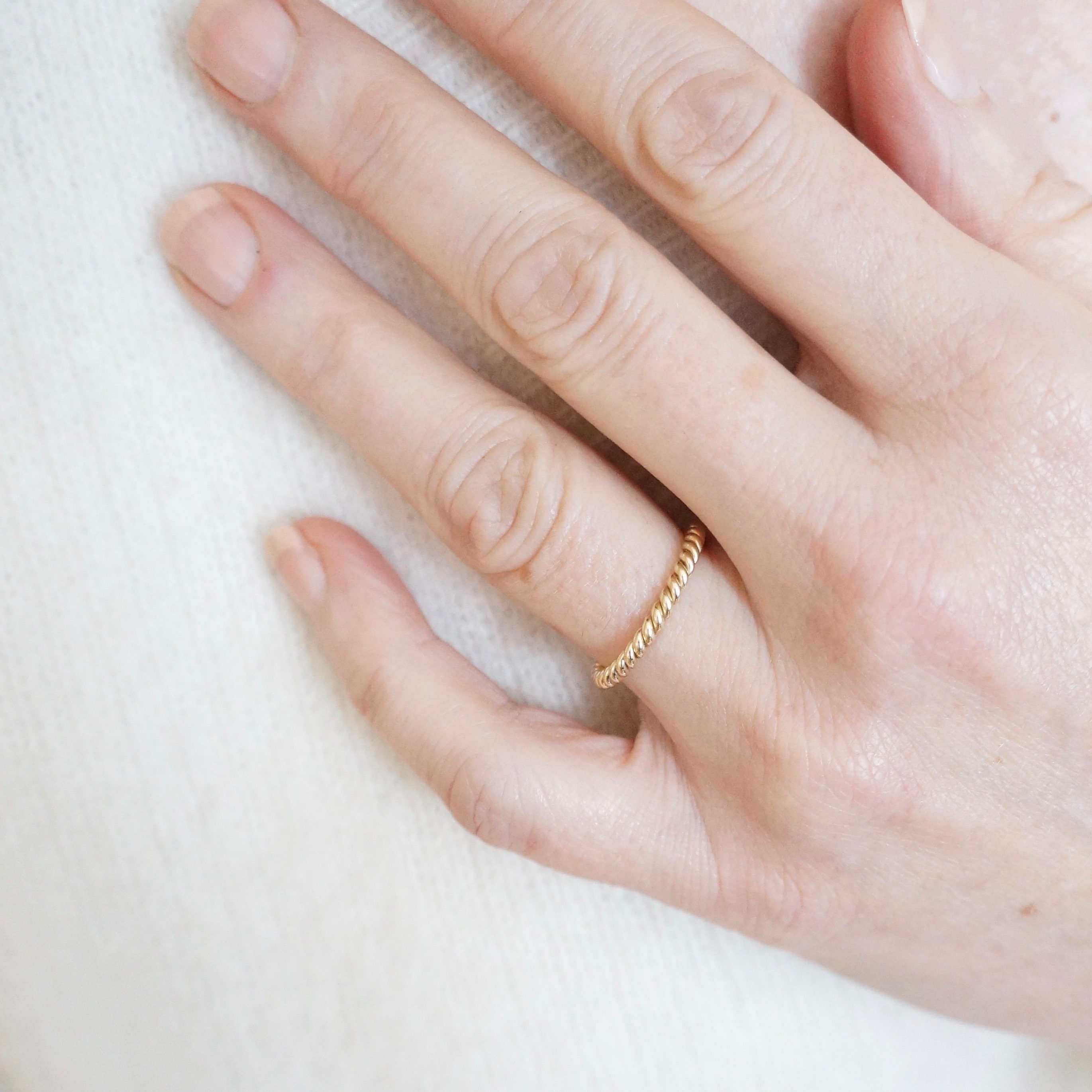 Handmade Twisted Rope Ring In 14k Yellow Gold 2 mm Wedding | Etsy