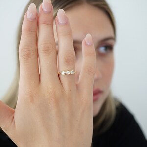 Three Diamond Engagement Ring, Repurposed Antique Diamonds - Etsy