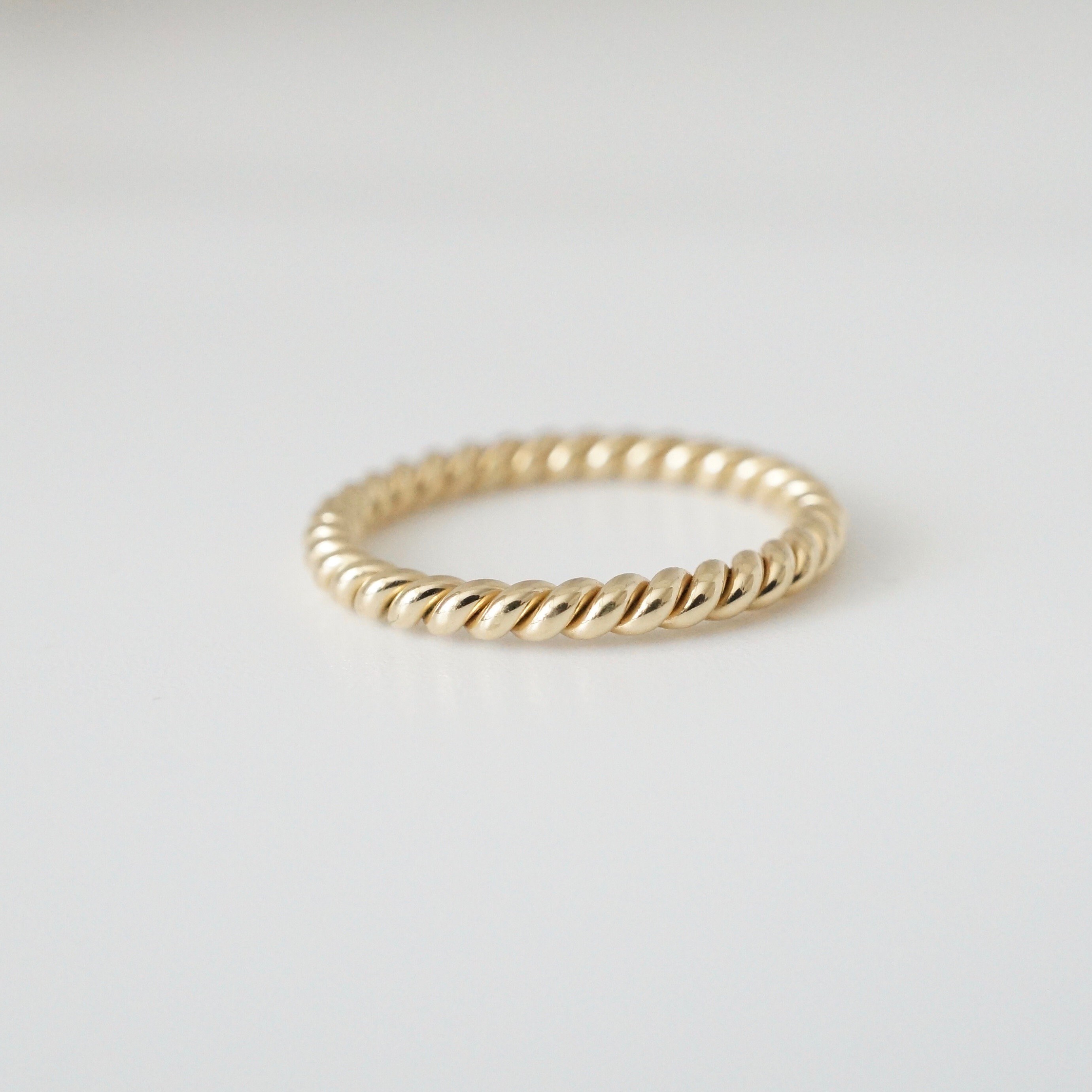 Handmade Twisted Rope Ring In 14k Yellow Gold 2 mm Wedding | Etsy