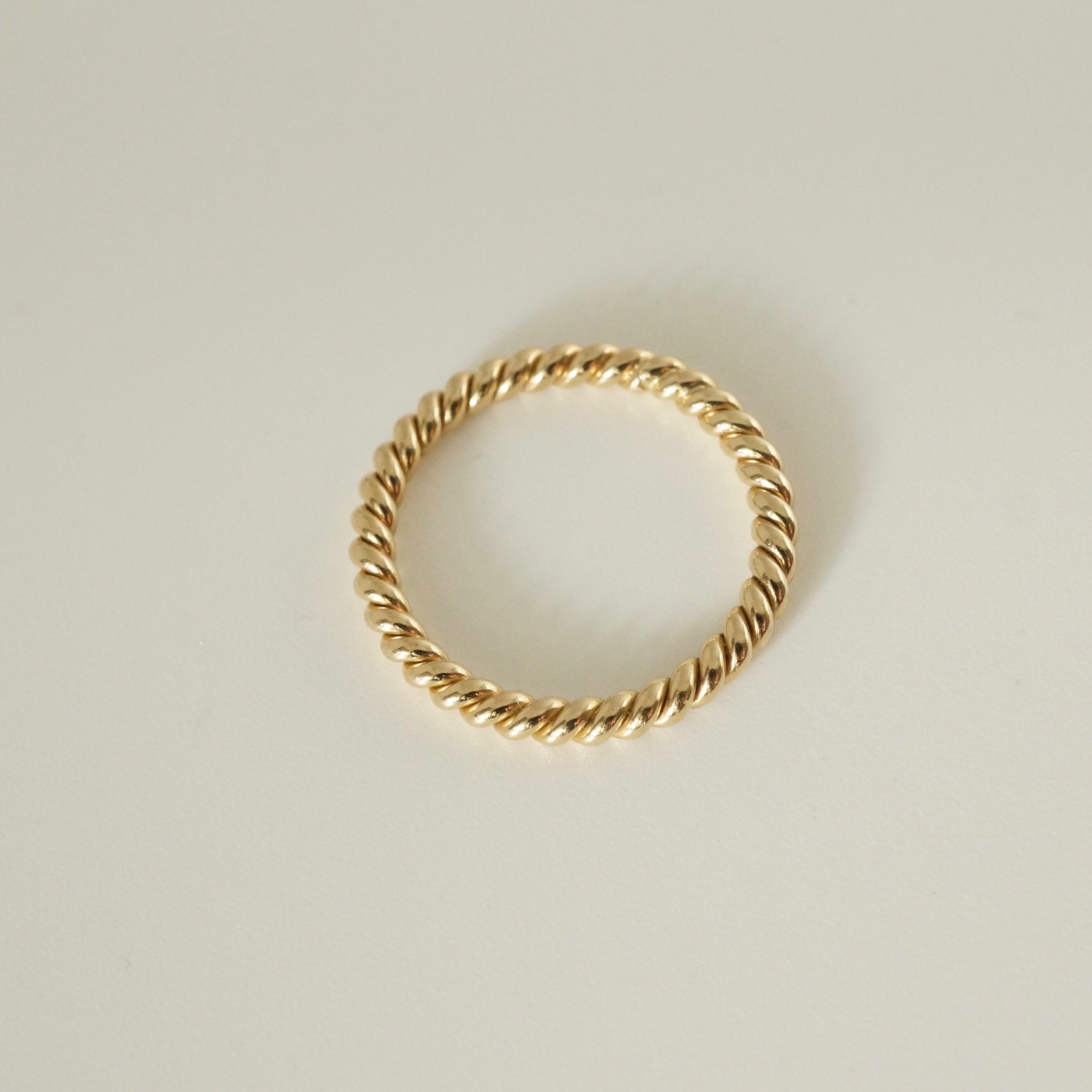 Handmade Twisted Rope Ring In 14k Yellow Gold 2 mm Wedding | Etsy