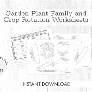 Garden Plant Family and Crop Rotation Printable Worksheets - Etsy