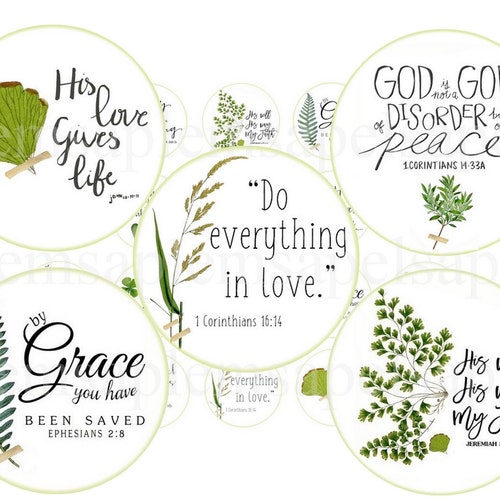 Bible Verses Digital Collage Sheet Circles Bible Verses 1 Inch - Etsy