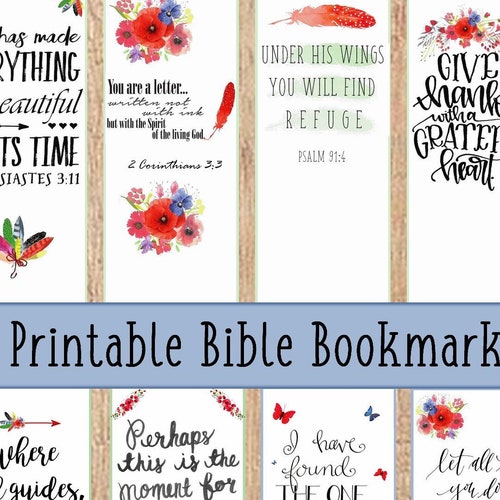 Bible Bookmarks Printable Set of 8 Printable Bookmarks - Etsy