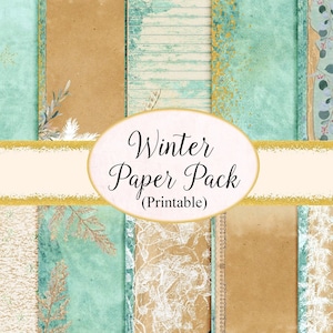 Winter Paper Pack, Vintage Paper Journal Pages, Junk Journal Kit ...