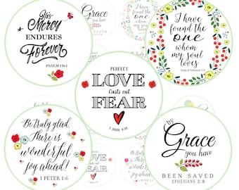 Digital Collage Sheet Circles Bible Verses Circles Images | Etsy