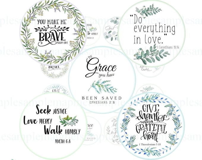 Bible Verses Digital Collage Sheet Circles Bible Verses 1 Inch - Etsy