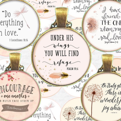 Bible Verses Printable Download Digital Collage Sheet 1x2 - Etsy