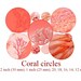 Digital Collage Sheet Circles Coral Pantone - 1 Inch Circle Images ...