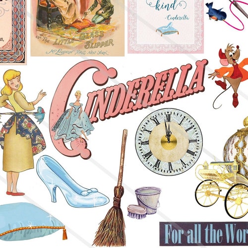 Cinderella Clipart Clip Art Digital Collage Sheet Cinderella | Etsy