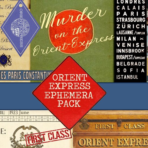 Vintage Orient Express Train Ephemera Digital Collage Sheet - Etsy