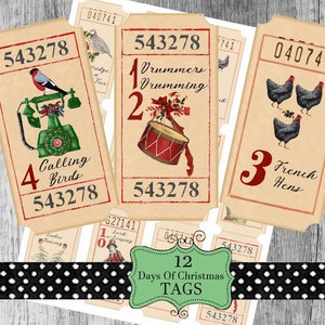 Twelve Days of Christmas Tickets Printable Christmas Admit One ...