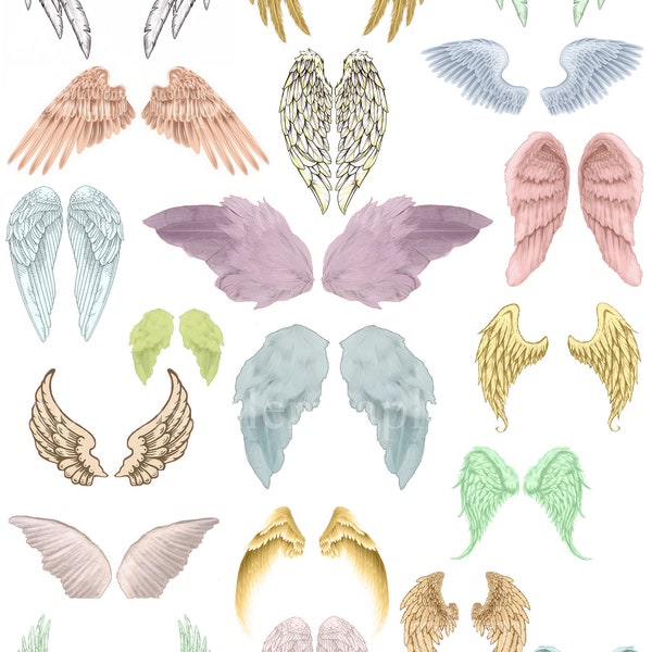 Molde para imprimir alas de angel - Etsy México