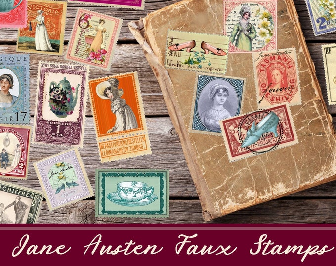 Printable Stamps Jane Austen Ephemera Junk Journal Supplies - Etsy