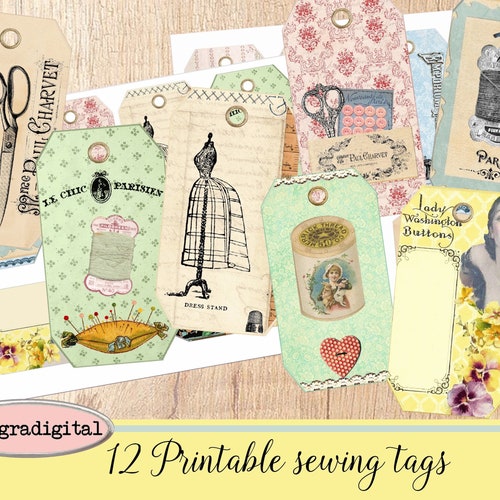 Printable Sewing Handmade Tag Digital Download Instant - Etsy