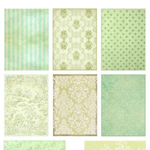 Digital Collage Sheet Victorian Green Background Images | Etsy