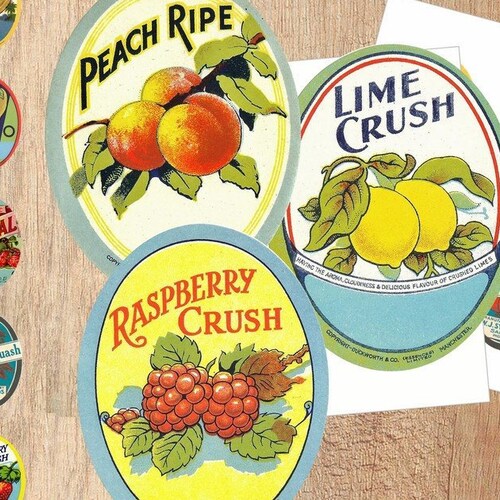 Vintage Fruits Crate Labels Ephemera Antique Labels - Etsy