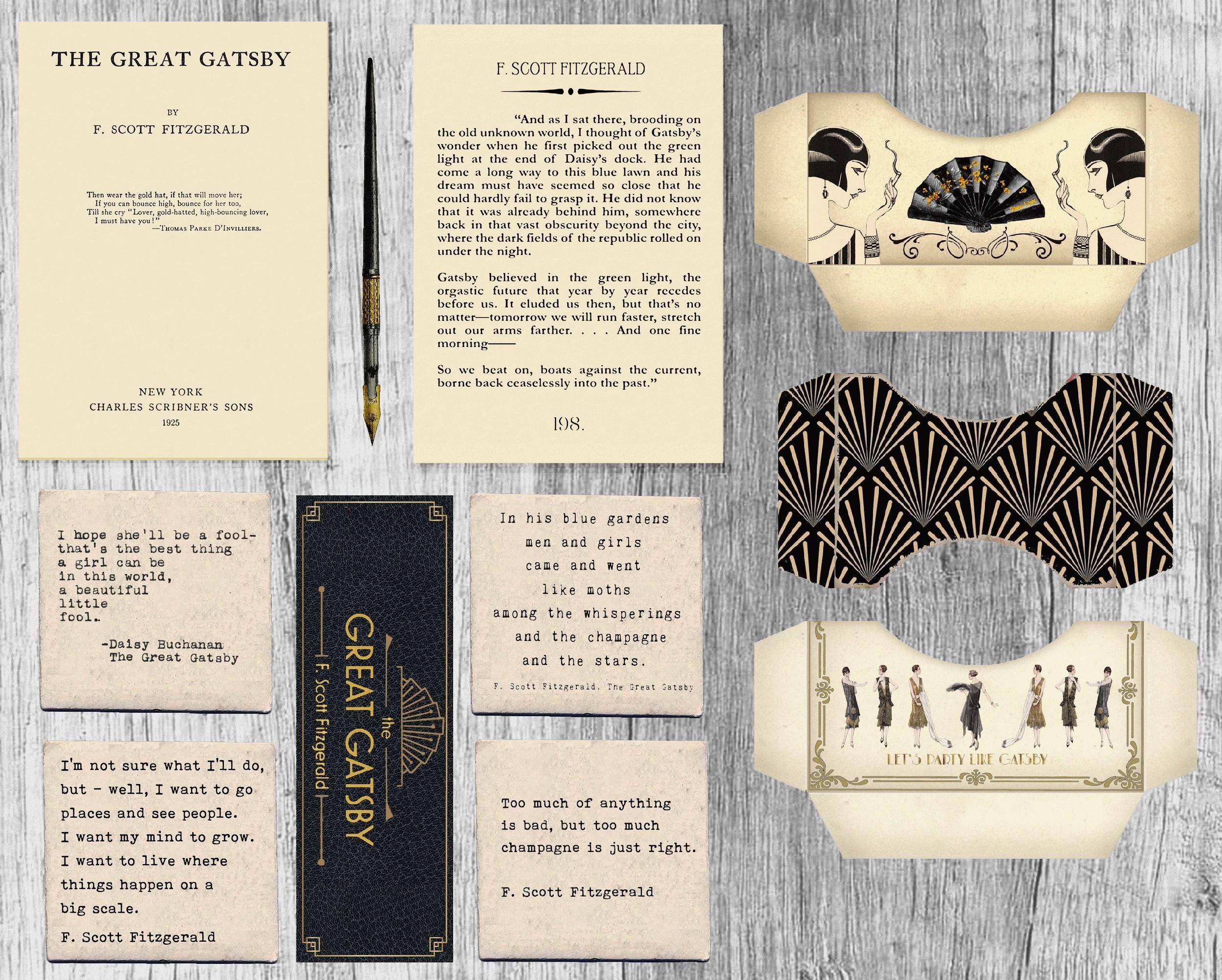 The Great Gatsby Ephemera Pack - Roaring Twenties Printable Journal Kit ...