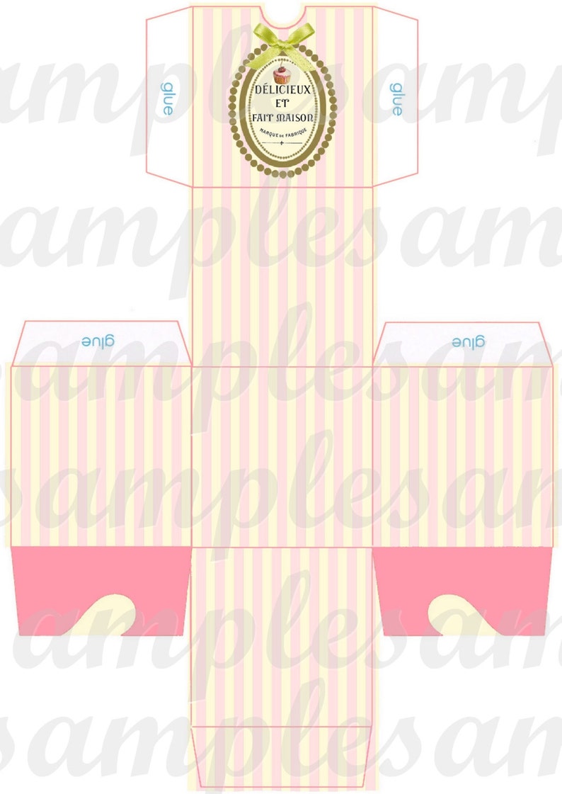 Printable DIY Paper Gift Box Papercraft A4 Cupcake Printable - Etsy