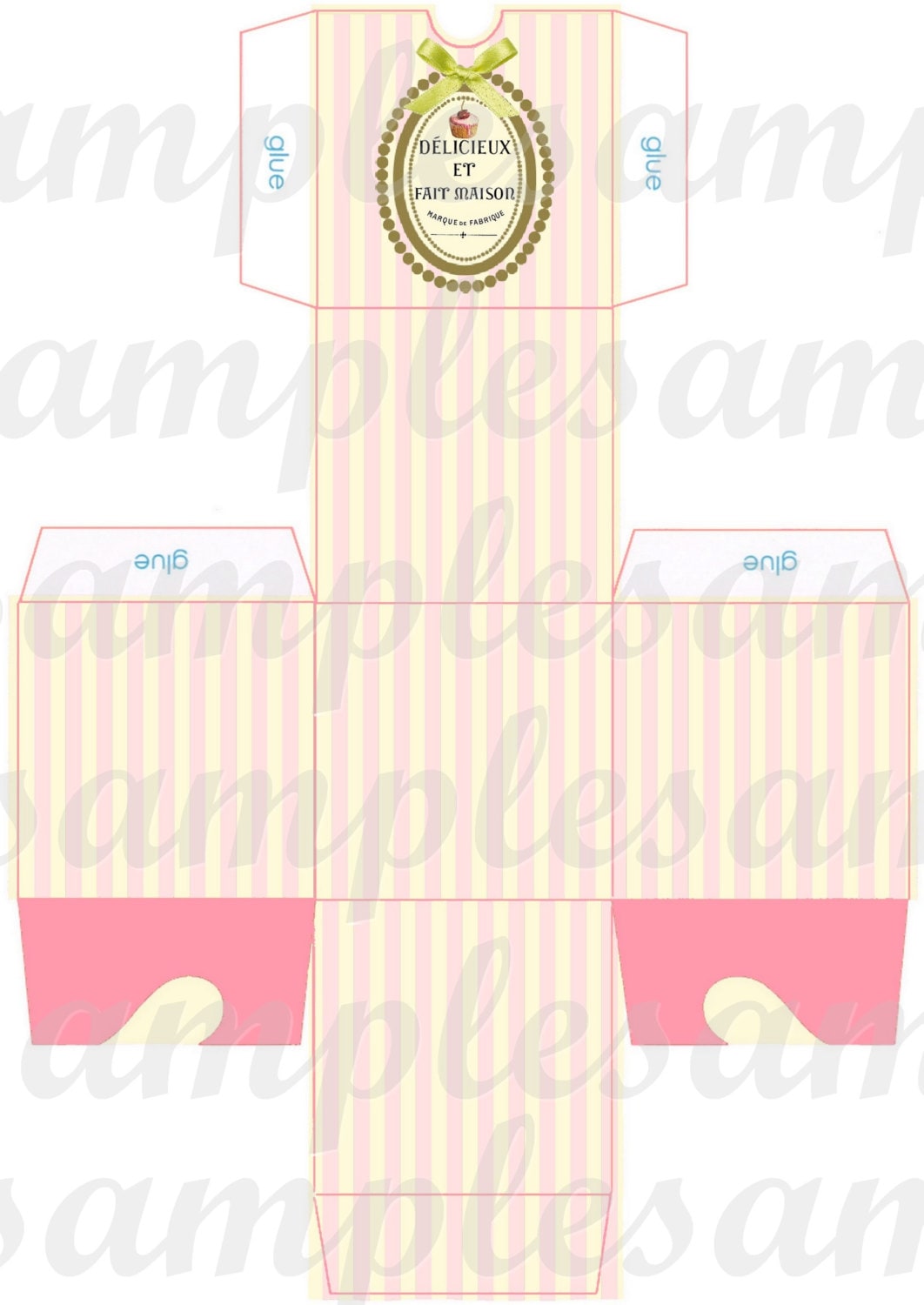 Printable DIY Paper Gift Box Papercraft A4 Cupcake Printable, Treat Box ...