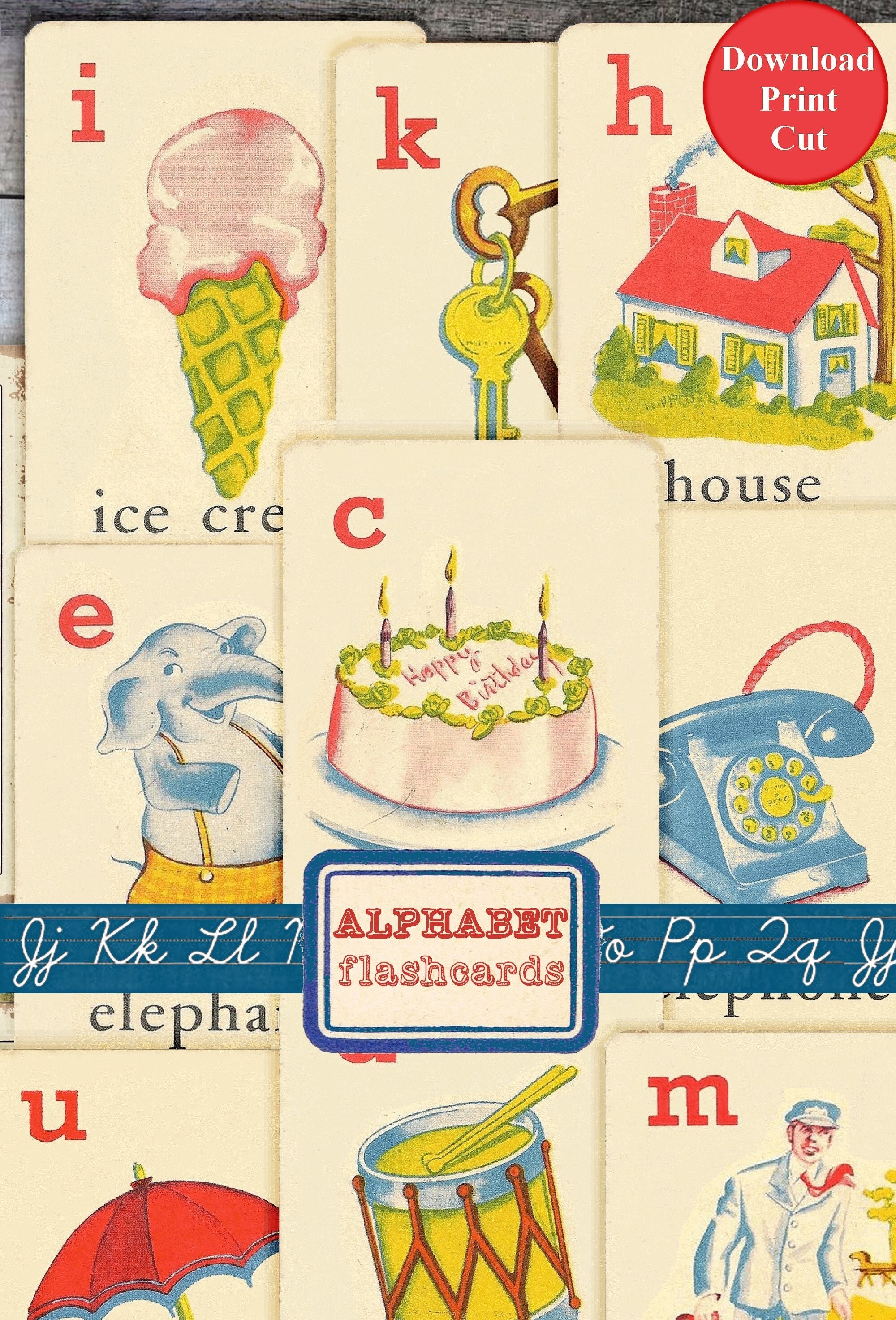 Flash Cards ABC Junk Journal Alphabet Letters - Etsy