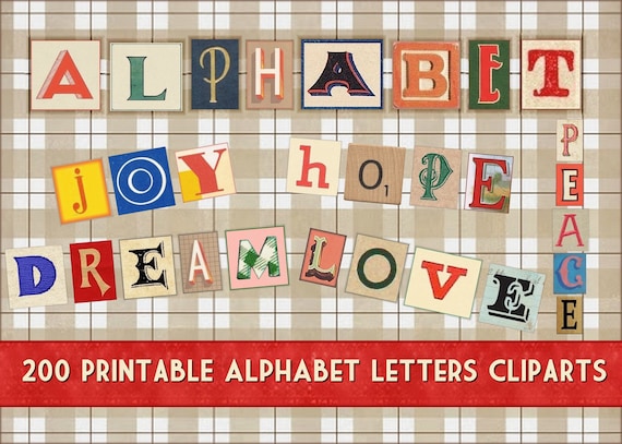 Vintage Alphabet Letters Clip Art