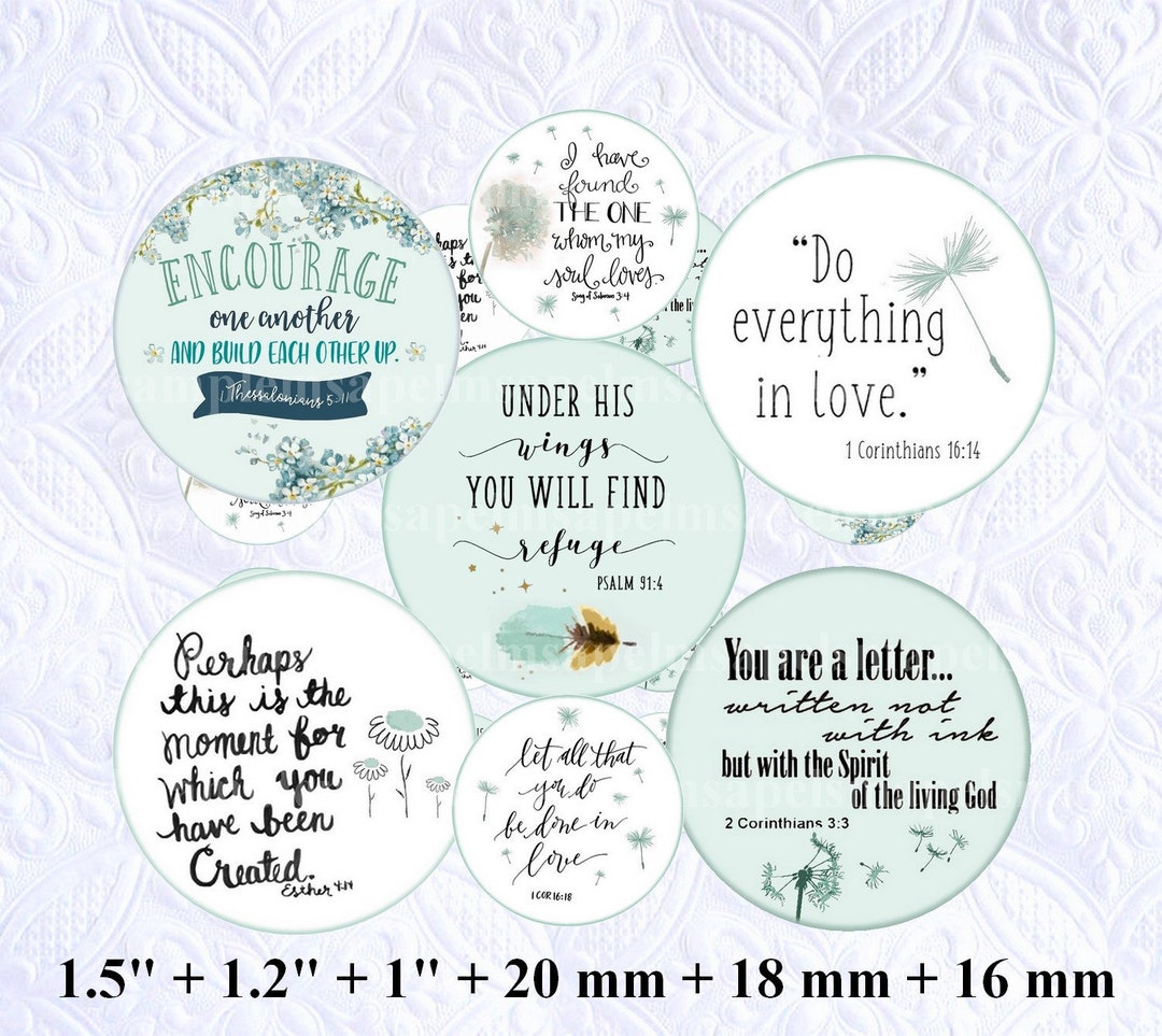 Digital Collage Sheet Circles Bible Verses Circles Images, Printable ...