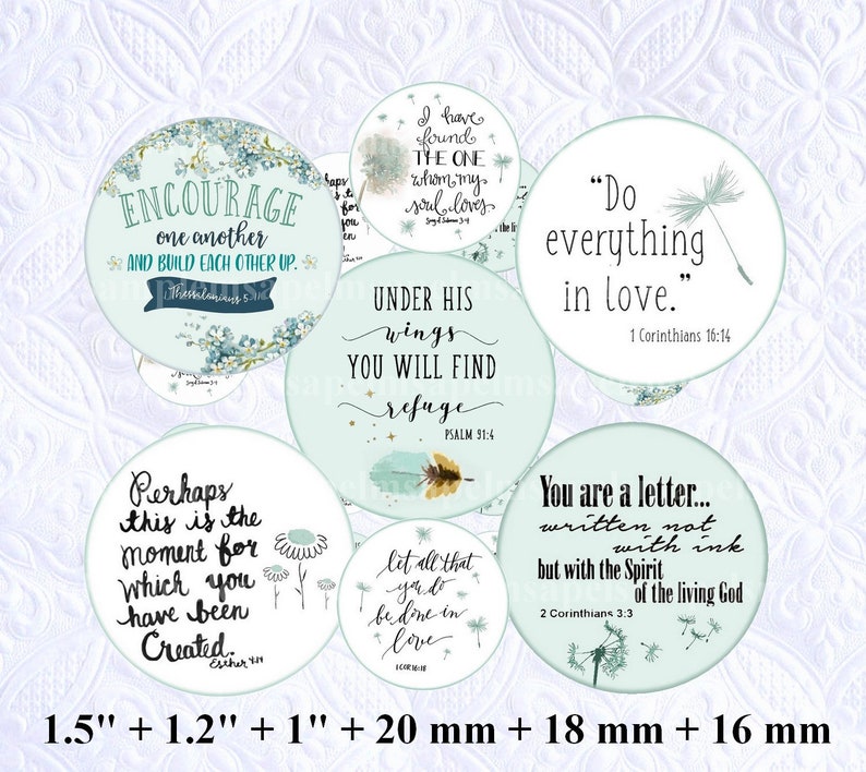 Digital Collage Sheet Circles Bible Verses Circles Images, Printable ...