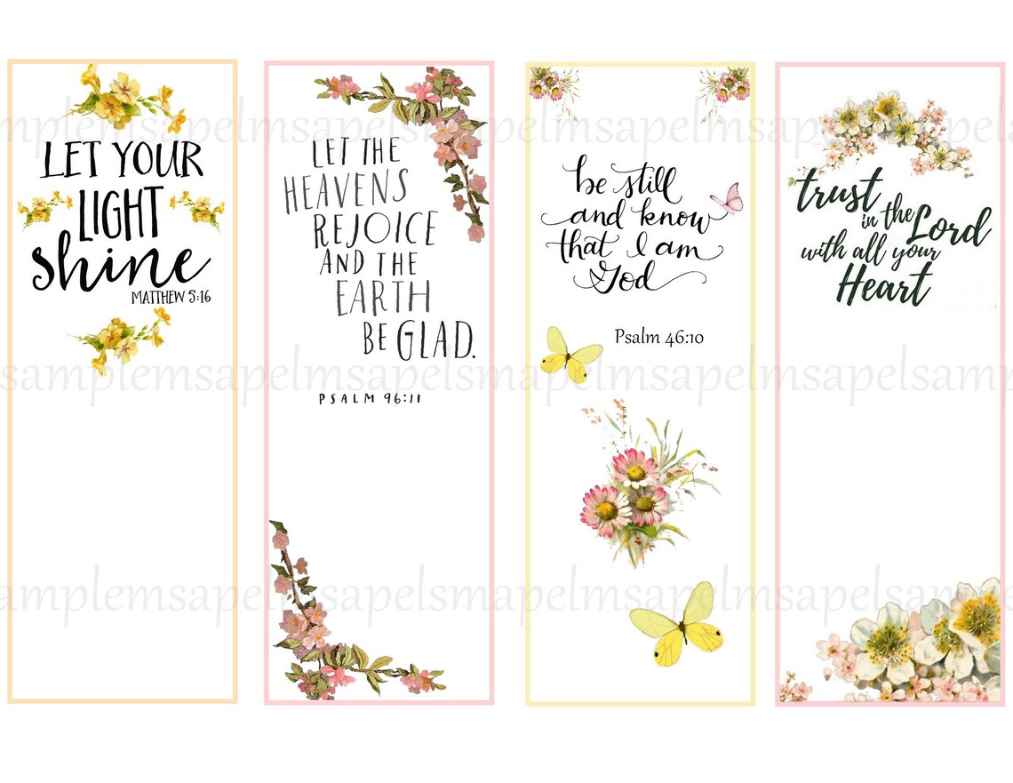 Bible Bookmarks Printable Set of 8 Printable Bookmarks | Etsy