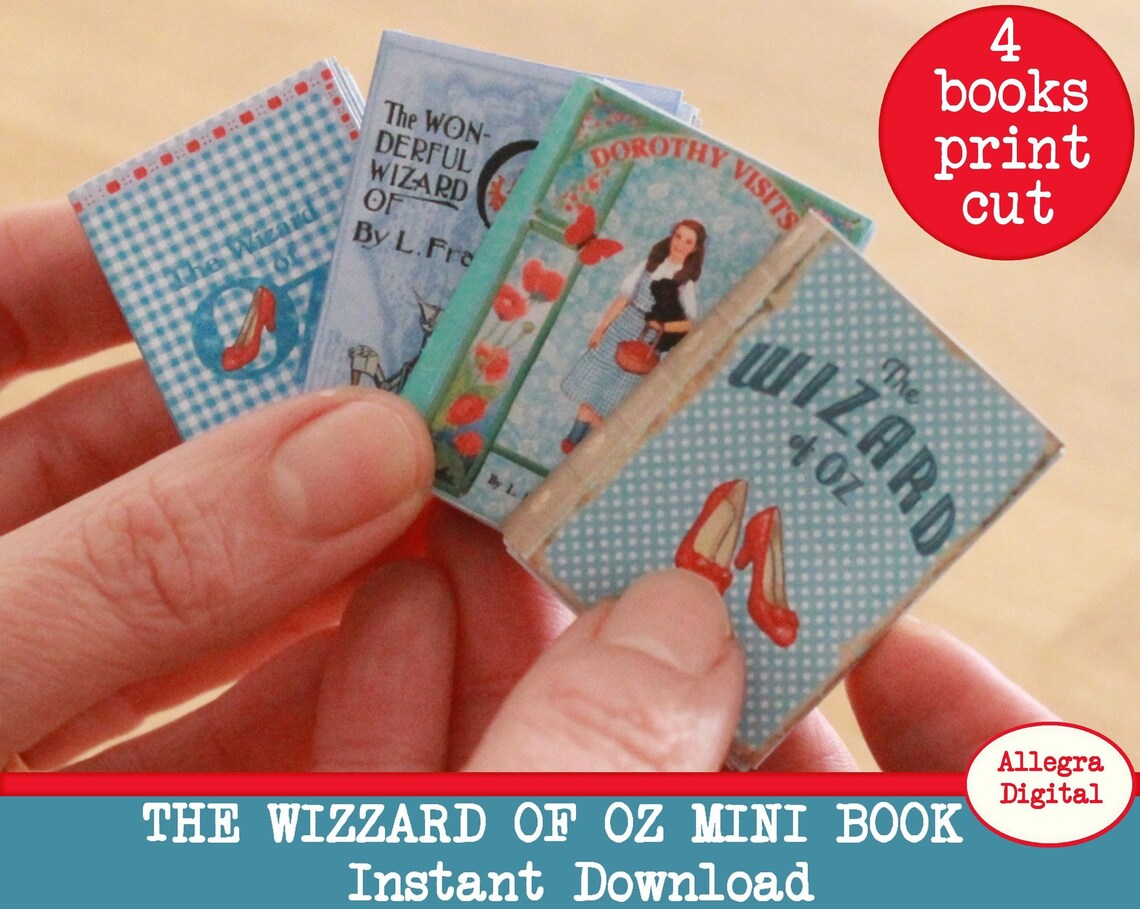 The Wizard of Oz Mini Books Dorothy Ruby Slippers | Etsy