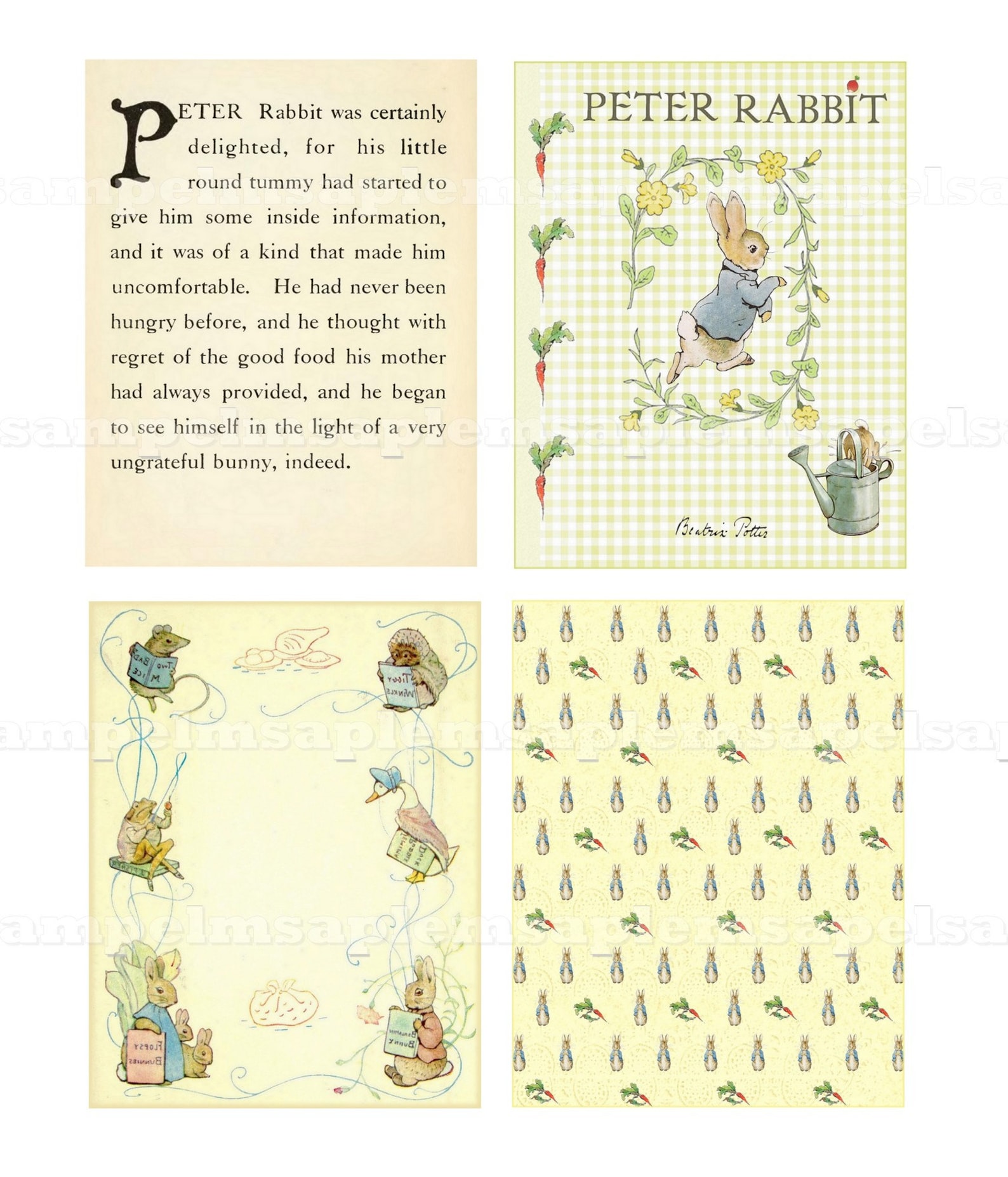 Peter Rabbit Paper Pack Junk Journal Pages Printable 8.5 X 11 Inch ...