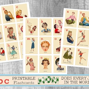 ABC Mother's Day Cards Alphabet, Flash Cards, Letters, Pocket Ephemera ...