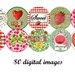 Digital Collage Sheet Circles Strawberries 1 Inch Circles Digital ...