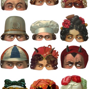 Printable Mask Victorian Half Mask Pack Victorian Antique Paper Toy ...