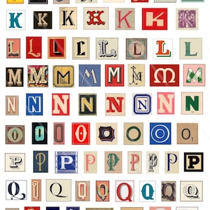 Retro Printable Alphabet Letters, Vintage Alphabet Cliparts,scrapbook ...