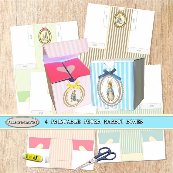 Printable DIY Paper Gift Box Peter Rabbit Beatrix Potter Bunny - Etsy