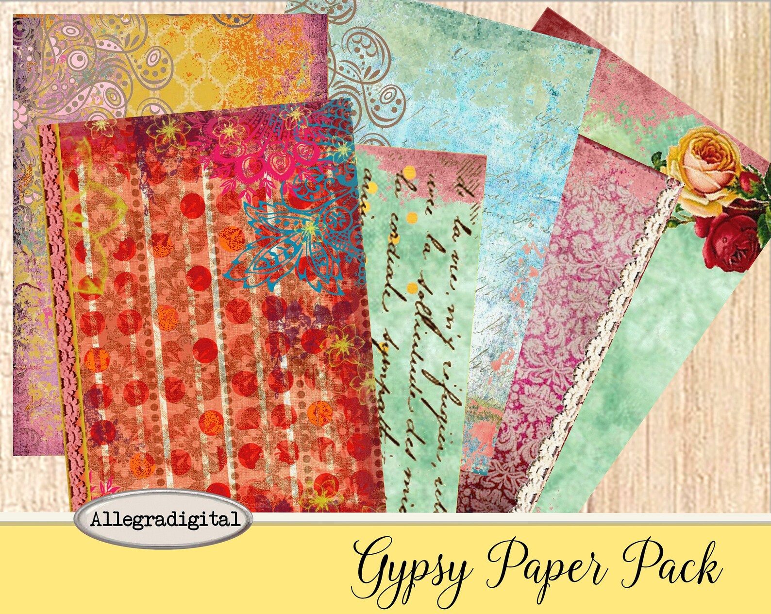 Gypsy Paper Junk Journal Pages Printable 8.5 X 11 Inch Paper Crafting ...