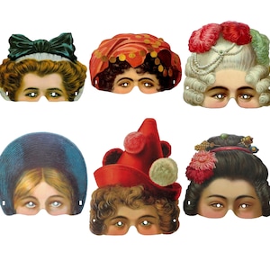 Printable Mask Victorian Half Mask Pack Victorian Antique Paper Toy ...