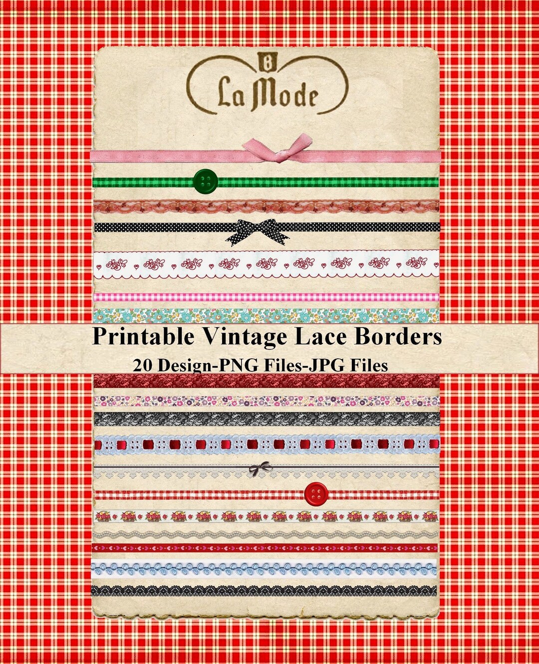 Antique Vintage Lace Borders Collage Sheet, INSTANT DOWNLOAD, Digital ...
