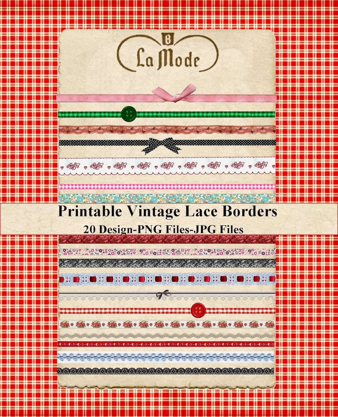 Antique Vintage Lace Borders Collage Sheet INSTANT DOWNLOAD | Etsy