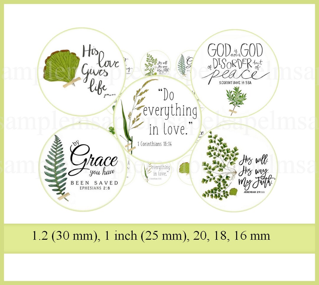 Bible Verses Digital Collage Sheet Circles Bible Verses 1 Inch Circles ...