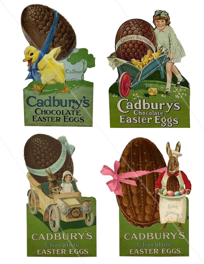 Retro Easter Ephemera Printable Vintage Easter Chocolate Ads - Etsy