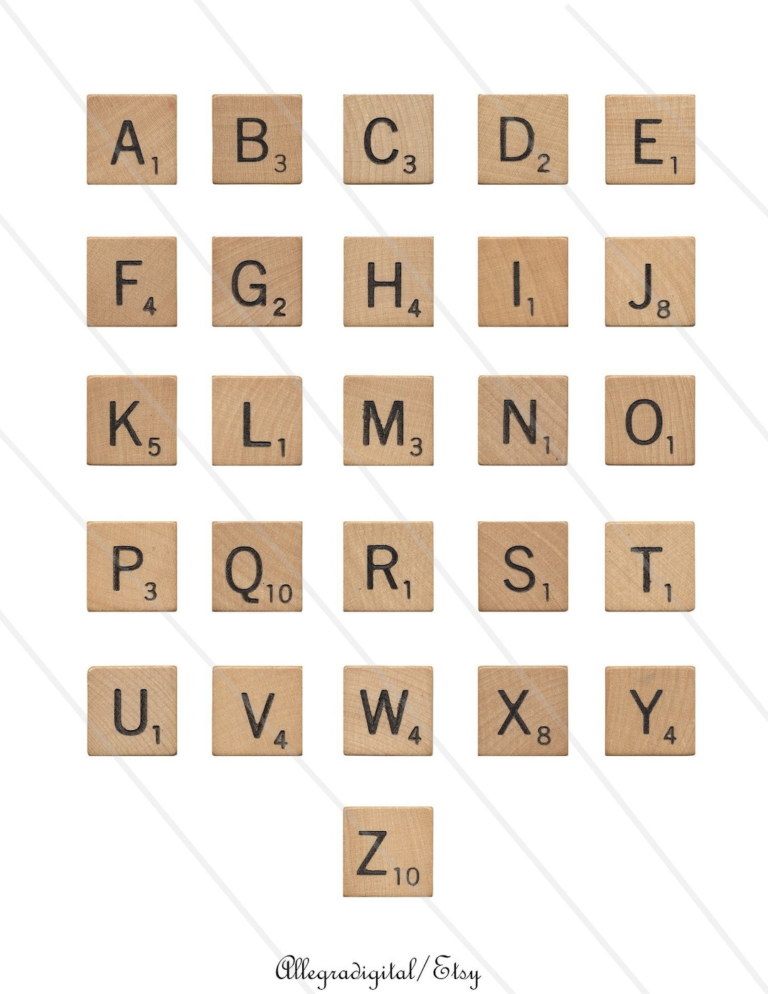 Scrabble Tiles Digital Collage Sheet 1 Inch Squares Scrabble Letters ...